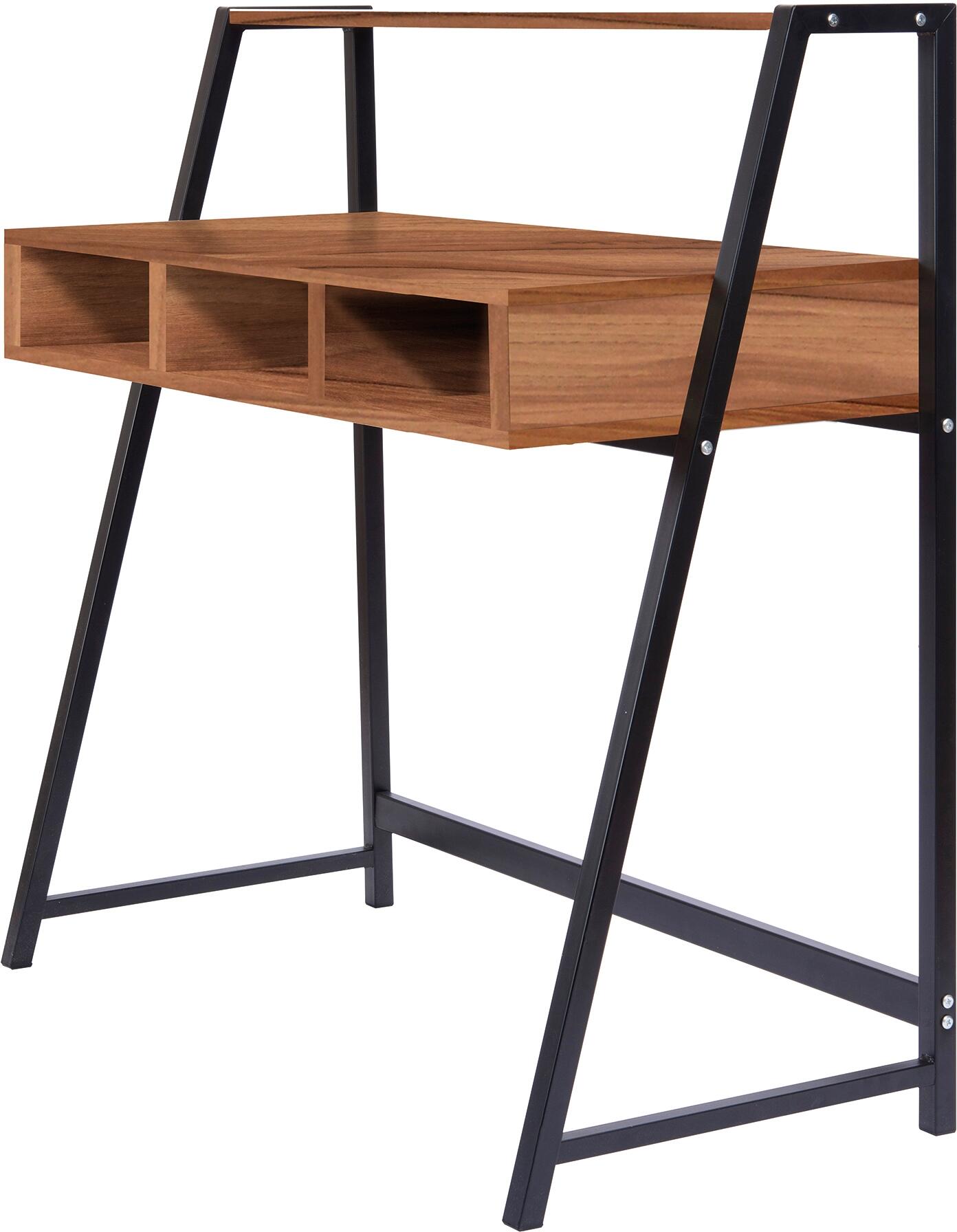 Nautilus Vienna Compact Desk with Storage in Walnut Finish - No 10 ...