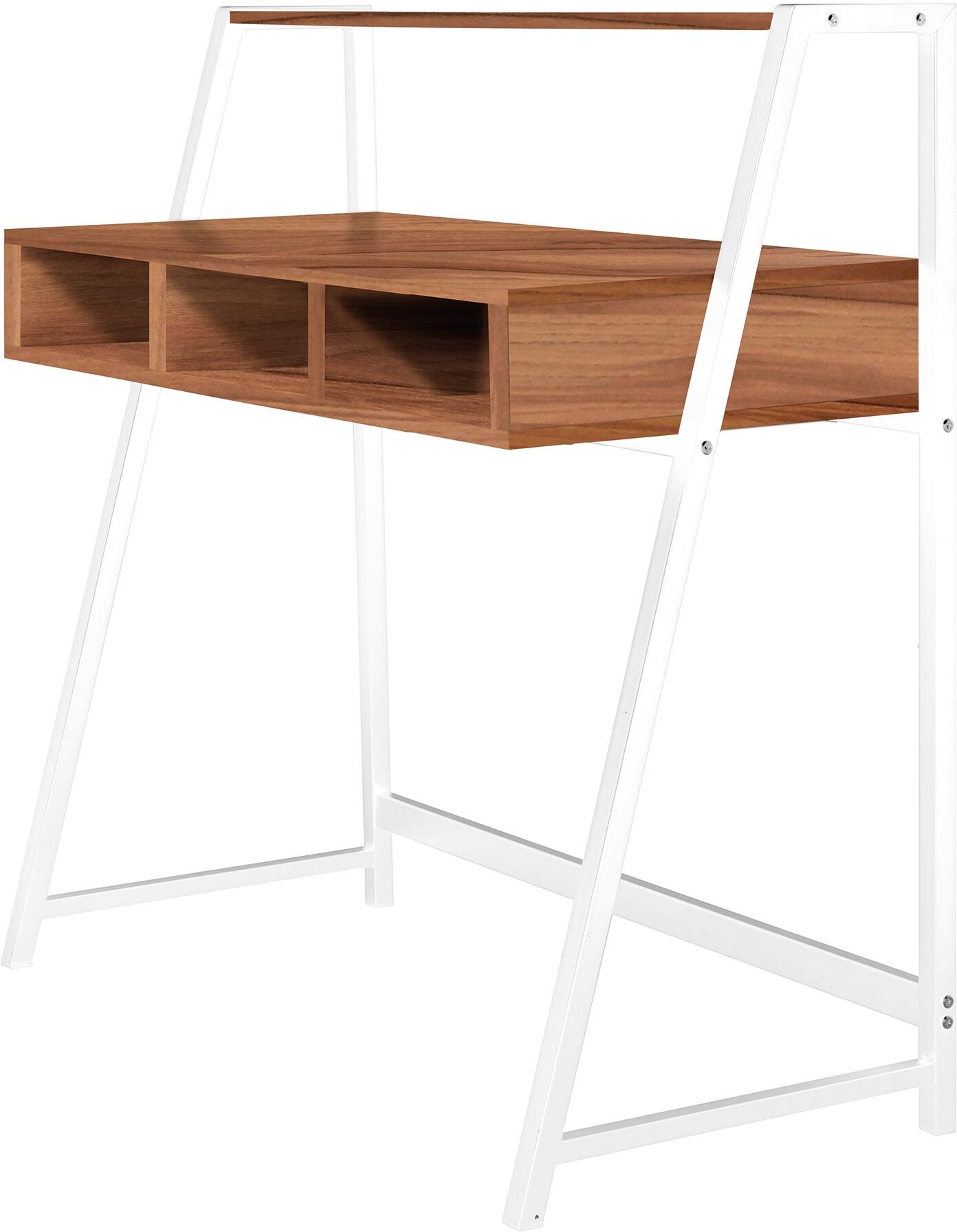 Nautilus Vienna Compact Desk with Storage in Walnut Finish - No 10 ...