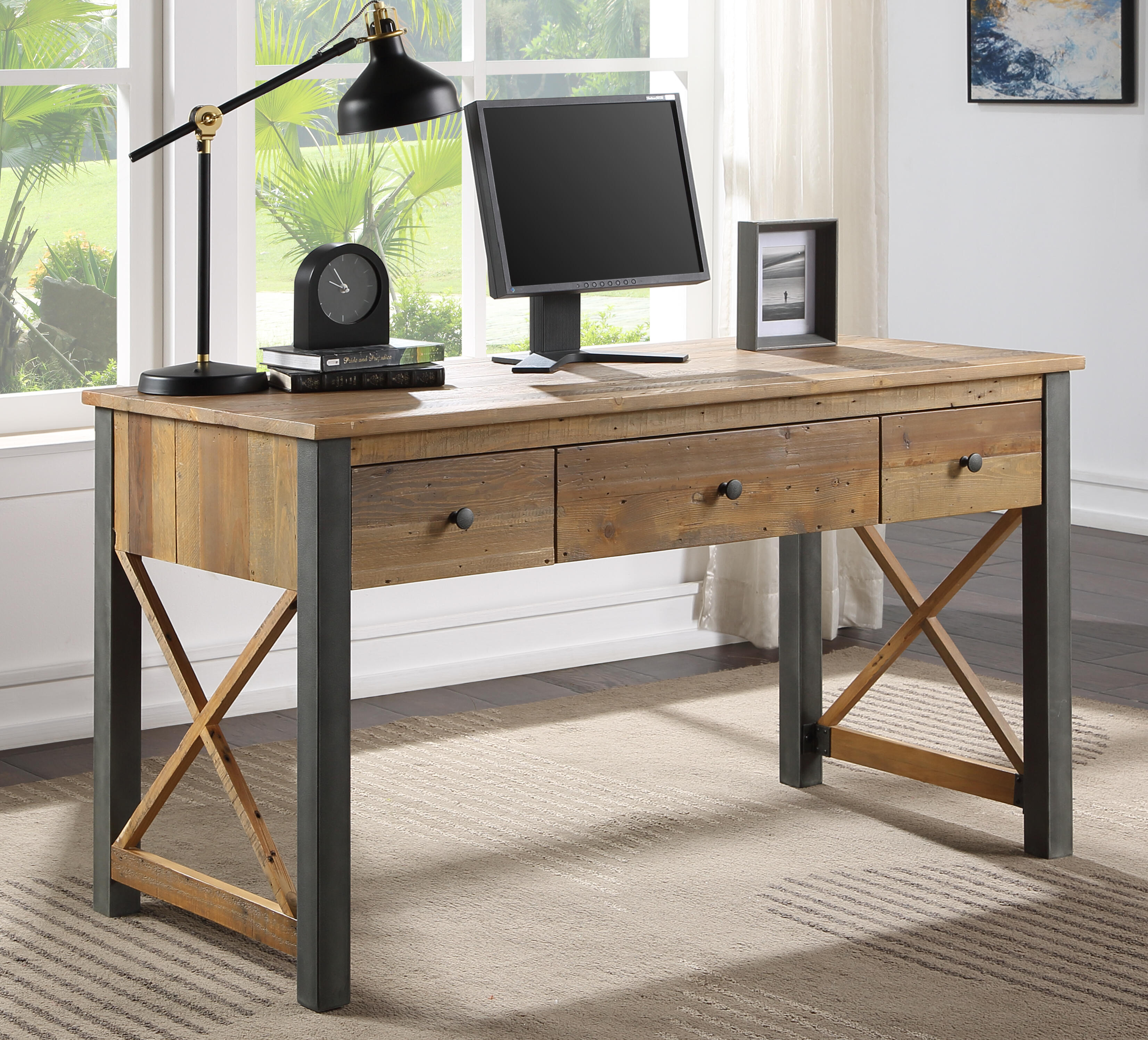 Urban Elegance Reclaimed Wood Desk - Rustic, Sturdy & Versatile - No 10 ...